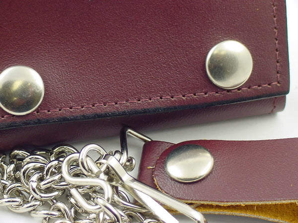 4" Brown Tri-Fold Leather Chain Wallet – Bewild