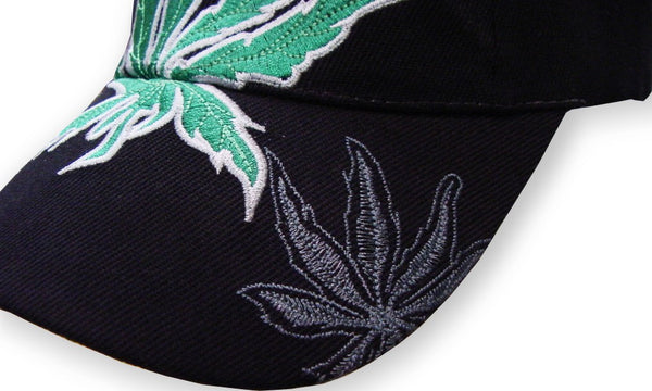 Pot Leaf Baseball Hat (Black) – Bewild
