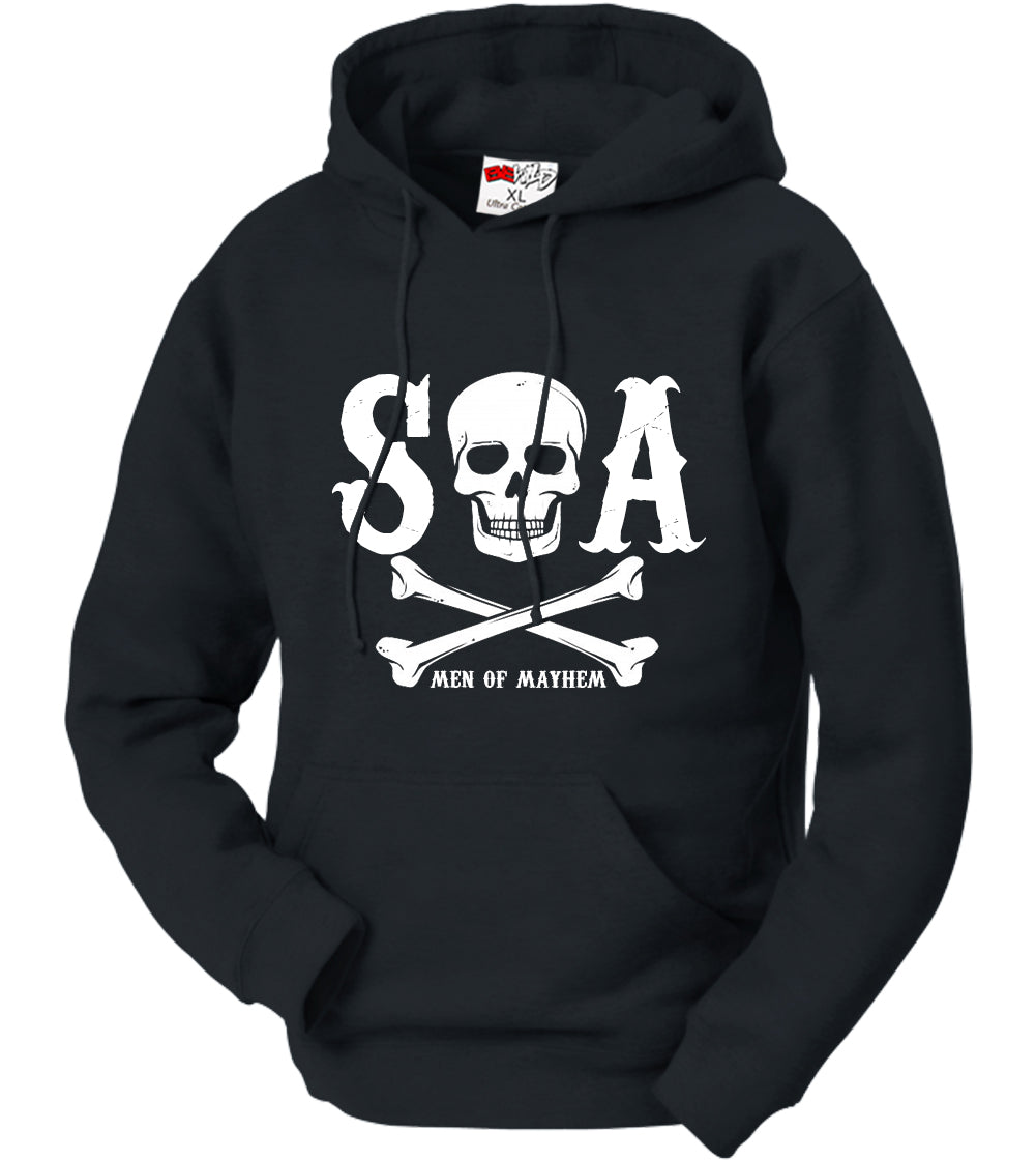 SOA Men Of Mayhem Skull and Crossbones Adult Hoodie (Black) – Bewild